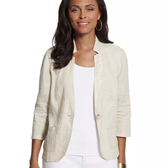 Chico's | Jackets & Coats | Chicos Sequin Lapel Jacket | Poshmark